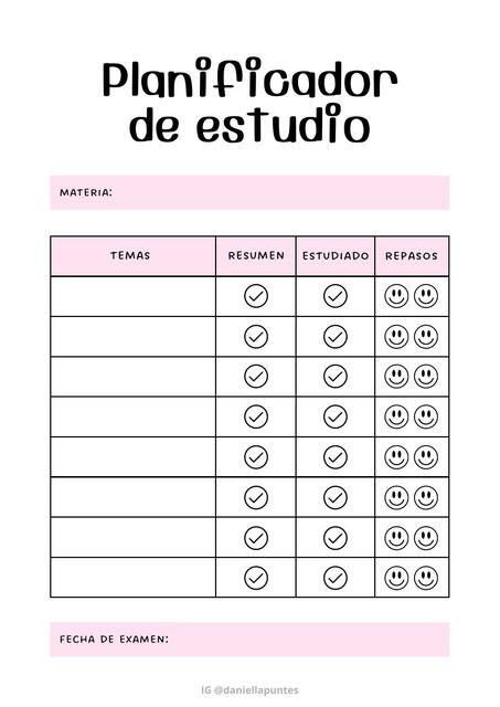 Planificadores de estudio | uDocz
