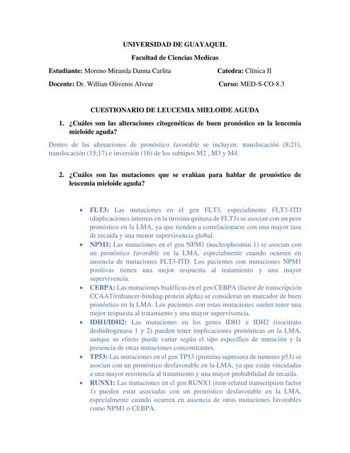 leucemia mieloide aguda | DANNA MORENO | uDocz
