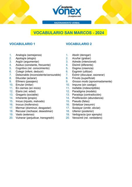 VOCABULARIO 1 10 | Bibliotecaria Secreta | uDocz