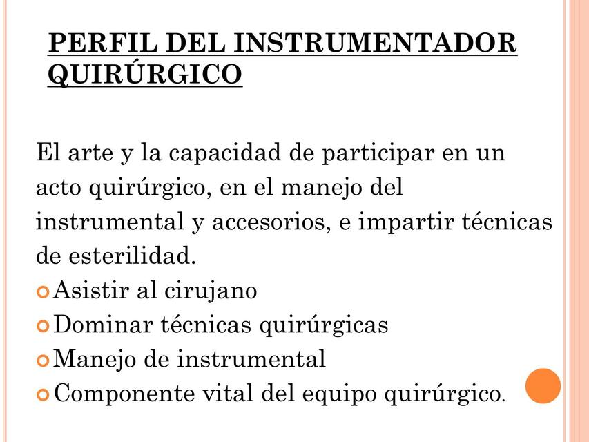 PERFIL DEL INSTRUMENTADOR QUIRURGICO | carla quiroga | uDocz