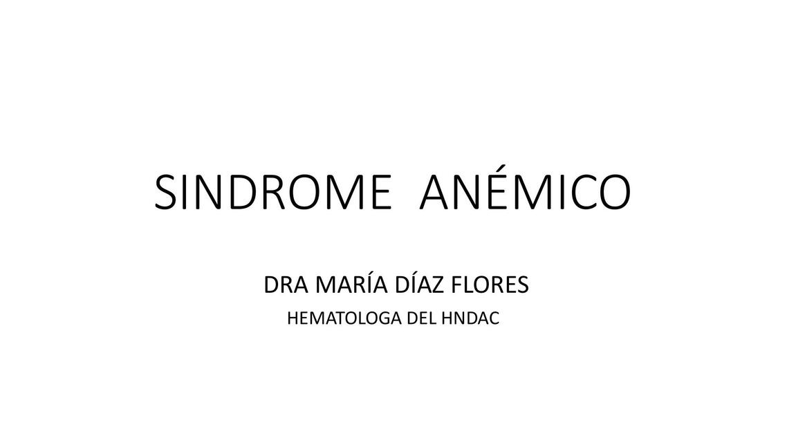 Síndrome anémico | Un poco de cursos | uDocz