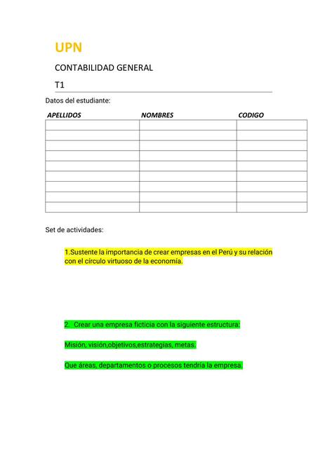 T1 CONTABILIDAD GENERAL 1 | Ariana | uDocz