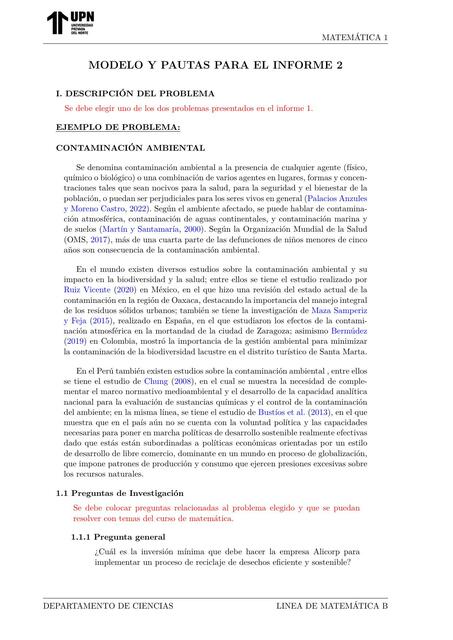 MODELO Y PAUTAS INFORME 2 | Dayana | uDocz