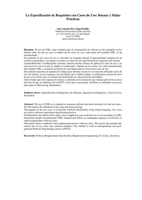 La Especificacion de Requisitos con Casos de Uso B | Henry Callupe | uDocz