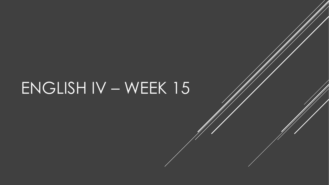 ENGLISH IV WEEK 15 New Version | Anghelo Almonacid | uDocz