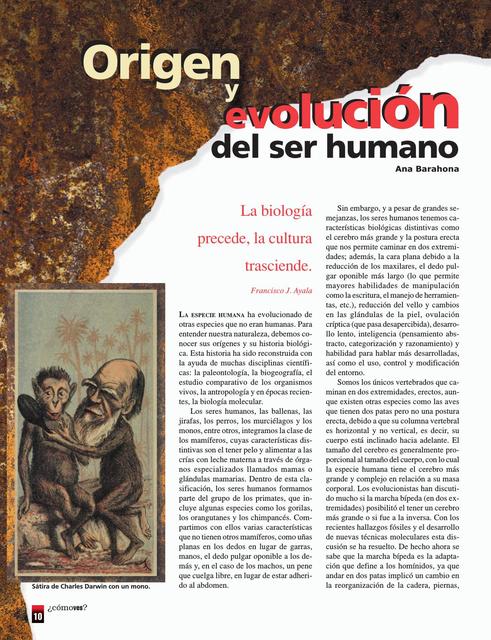 ORIGEN Y EVOLUCIÓN DEL SER HUMANO | Marcela | uDocz