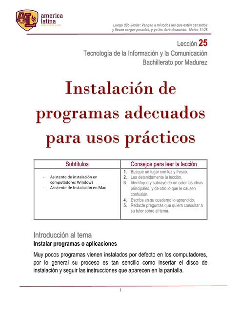 Instalacion de programas adecuados para usos practicos | Y. Esther ...