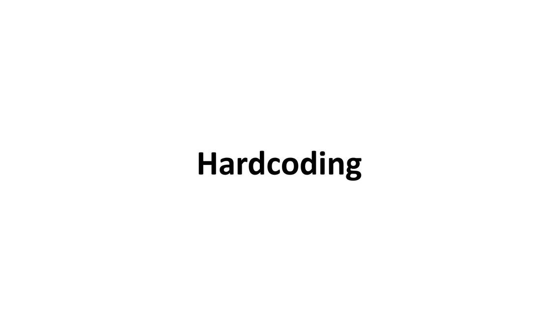 Hardcoding | developer.ishtar | uDocz
