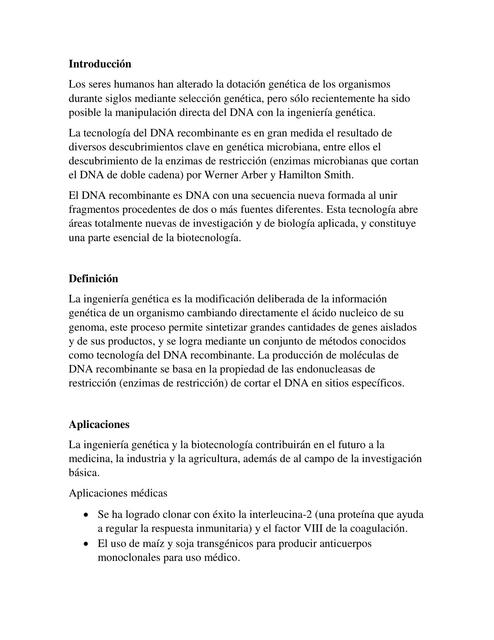 Ingeniería Genética | Yuleidys Castillo | uDocz