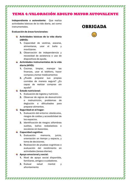 Valoración del adulto mayor autovalente | Nursing_assist4nce | uDocz