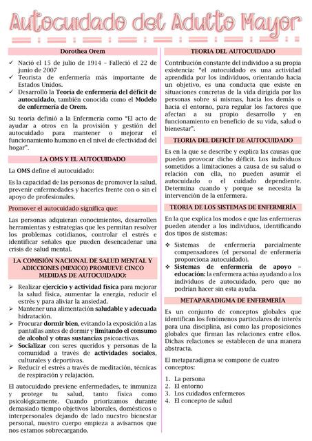 Autocuidado Del Adulto Mayor Nursing Assist4nce Udocz