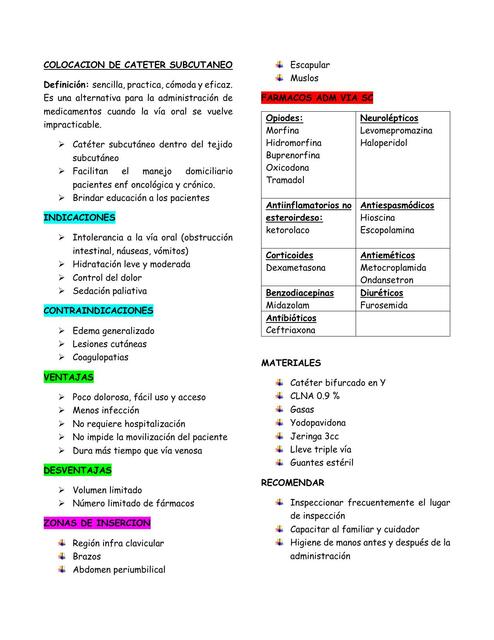 COLOCACION DE CATETER SUBCUTANEO y BOMBA ELASTOMERICA | Nursing ...