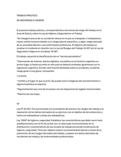 Flashcards de Trabajo práctico de seguridad e higiene | Por Vidal ...