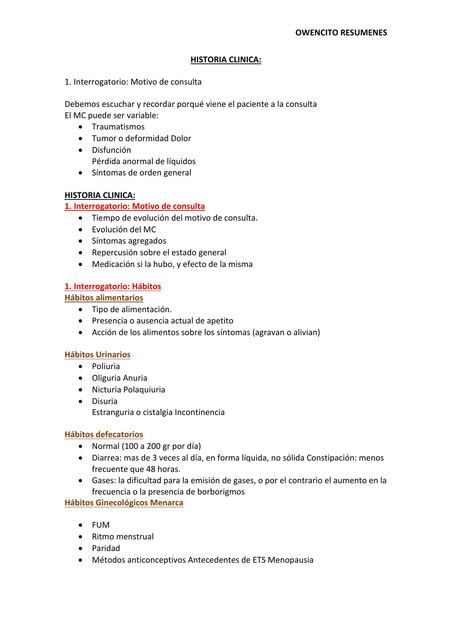 HISTORIA CLINICA semiologia | Iman Paraguay | uDocz