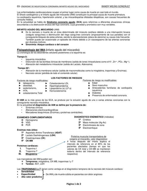 03 SÍNDROME DE INSUFICIENCIA CORONARIA INFARTO DEL | William Pastrana ...