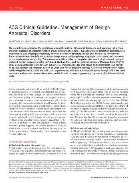 Acg clinical guideline | ilan milstein | uDocz