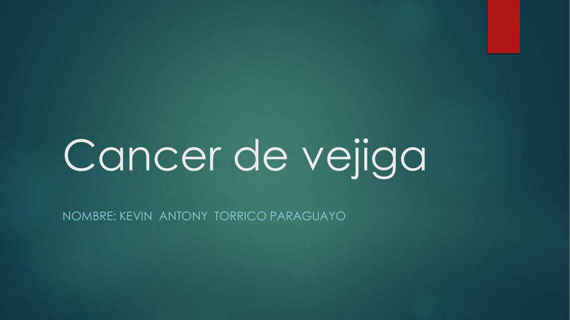 Cancer de vejiga | Kevin Torrico | uDocz