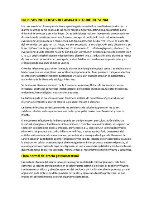PROCESOS INFECCIOSOS GASTROINTESTINALES | Medicina Óptima | uDocz