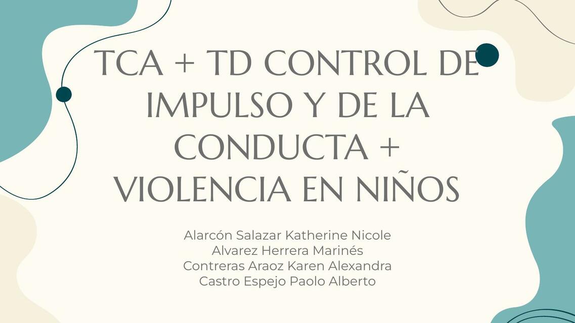 PSIQ SEM 11 TCA TCD CONTROL DE IMPULSO Y DE LA CON | Traul E.A | uDocz