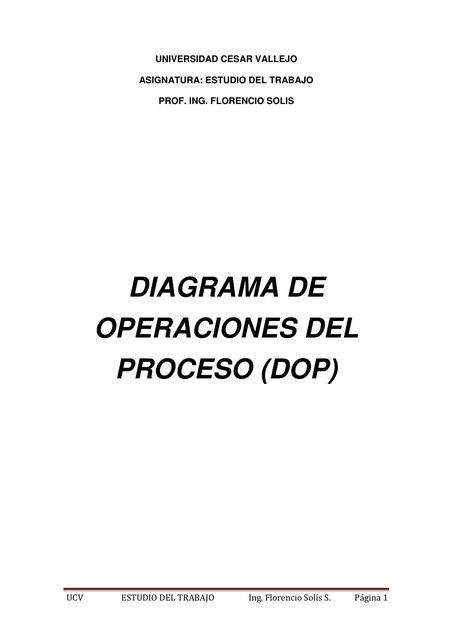 DIAGRAMA DE OPERACIONES DEL PROCESO DOP | Deyli | uDocz