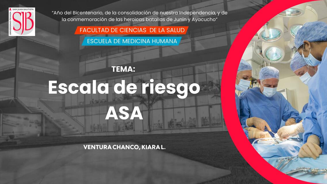 Escala de riesgo ASA 1 | Kiara Ventura | uDocz