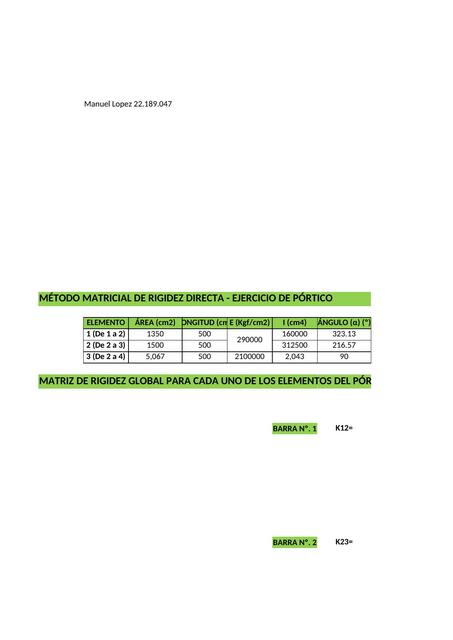 Matriz estructural vigas | Manuel Lopez | uDocz