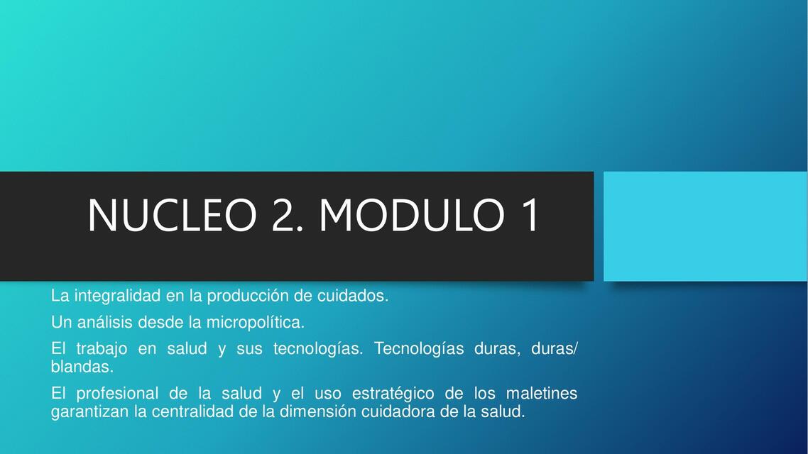 Nucleo 2 modulo 1 | Sergio Diaz | uDocz