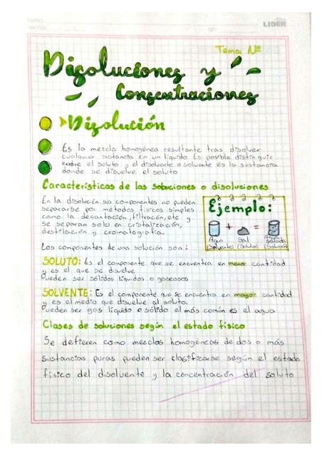 Disoluciones y consentraciones Química | Luciana | uDocz