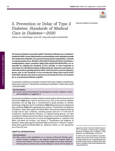 ADA 3 Prevention or delay of diabetes type 2 | Nanci González | uDocz