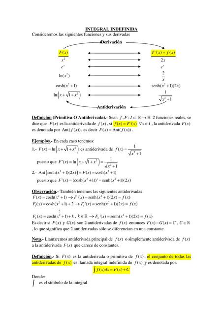 INTEGRAL INDEFINIDA | INDUX | uDocz