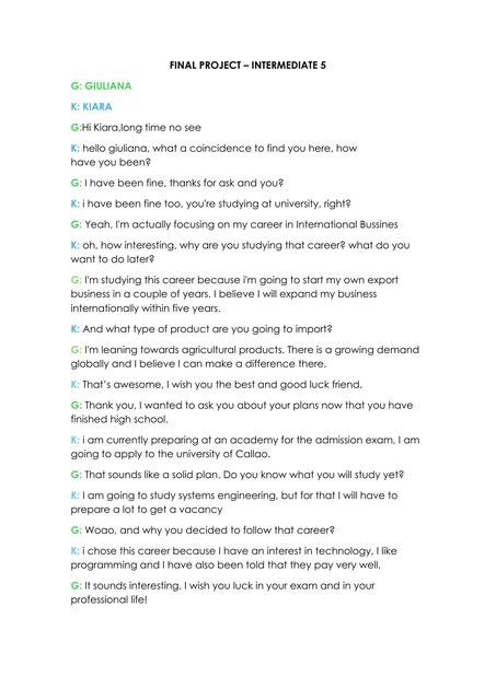 FINAL PROJECT INTERMEDIATE 5 | Giuliana | uDocz