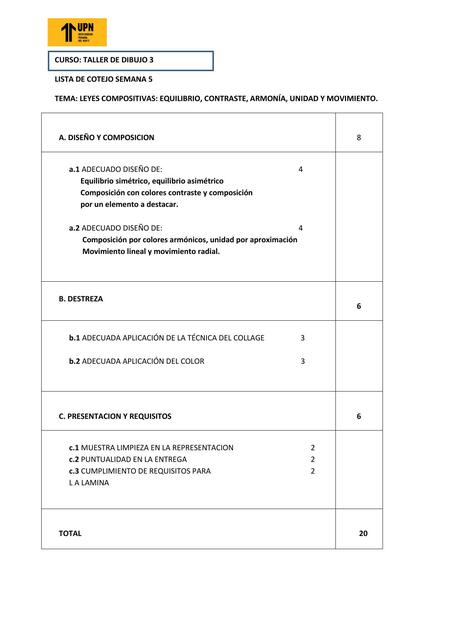 LISTA DE COTEJO SESION 5 | Rosalinda | uDocz