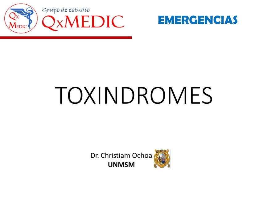 Toxindromes | Un poco de cursos | uDocz