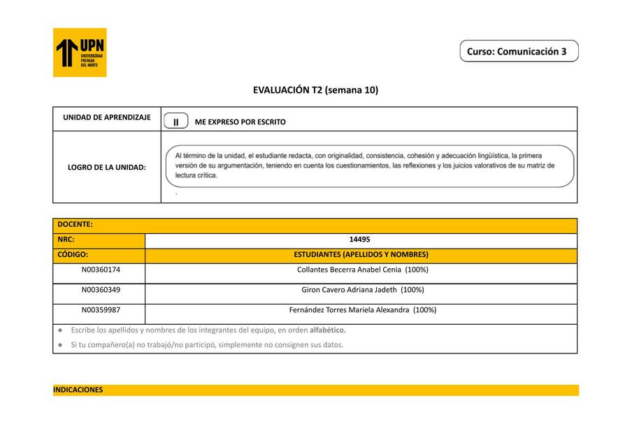 Equipo 1A T2 Comu 3 docx | Adriana | uDocz