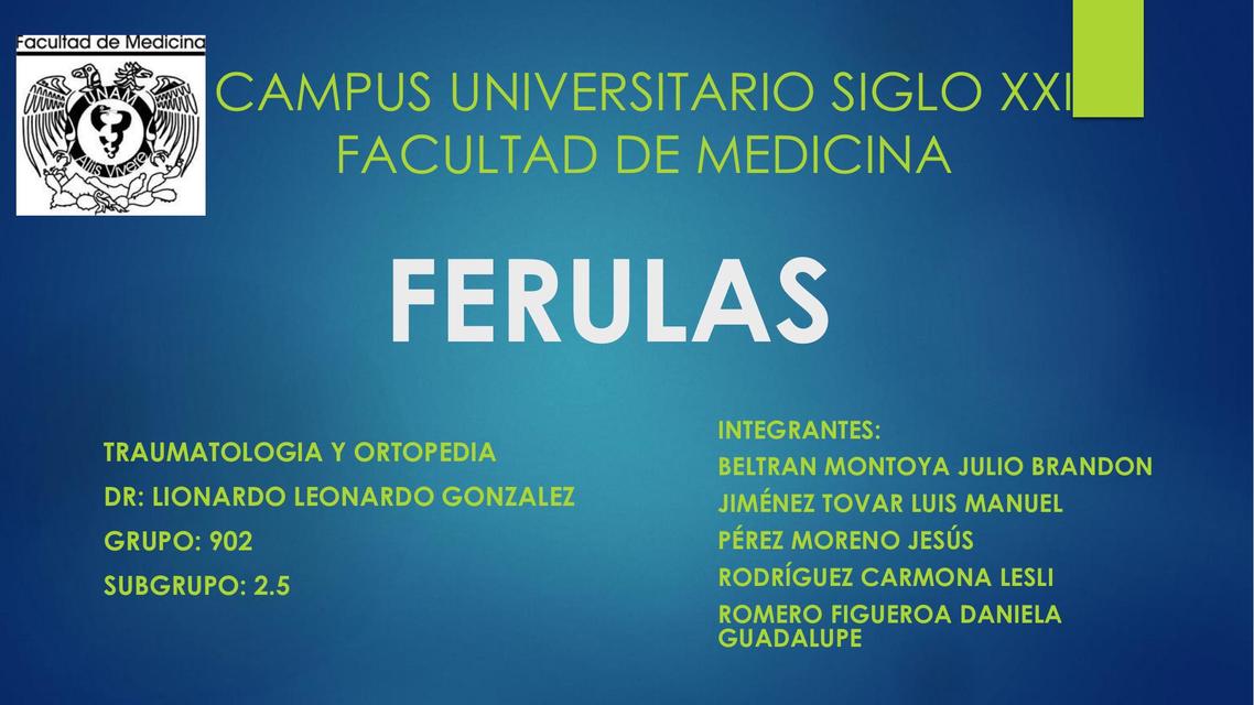 USO CORRECTO DE LAS FERULAS | LUIS MANUEL JIMENEZ TOVAR | uDocz