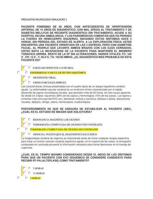 PREGUNTAS NEUROLOGIA SIMULACRO 1 | Paolo Manfredi | uDocz PREGUNTAS NEUROLOGIA SIMULACRO 1 | Paolo Manfredi | uDocz