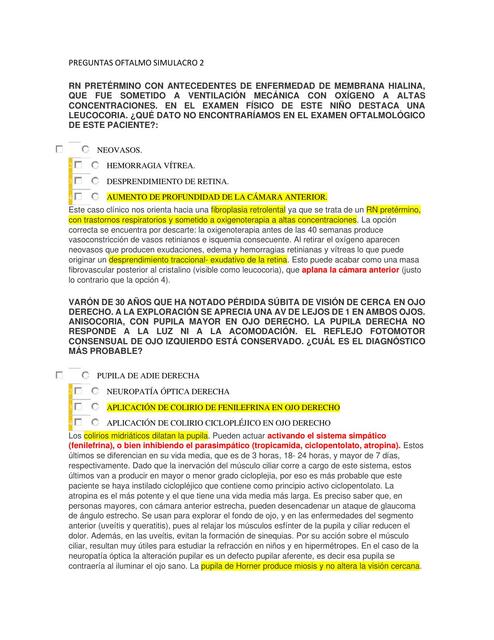 PREGUNTAS OFTALMO SIMULACRO 2 | Paolo Manfredi | uDocz PREGUNTAS OFTALMO SIMULACRO 2 | Paolo Manfredi | uDocz