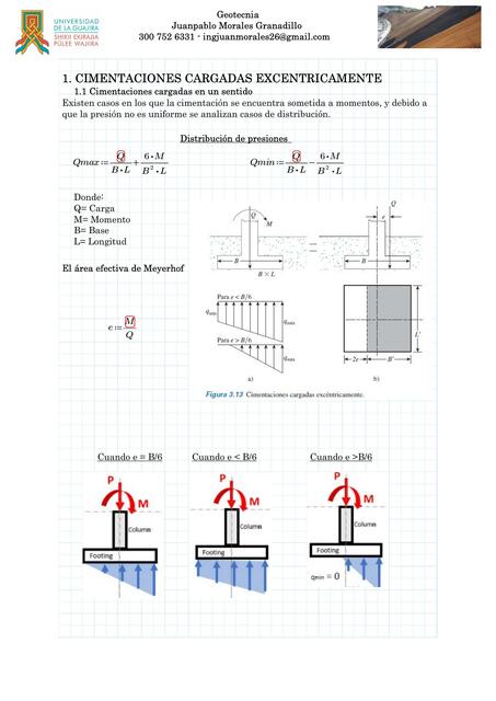 1 Cimentaciones cargadas excentricamente | lisandro ojeda | uDocz