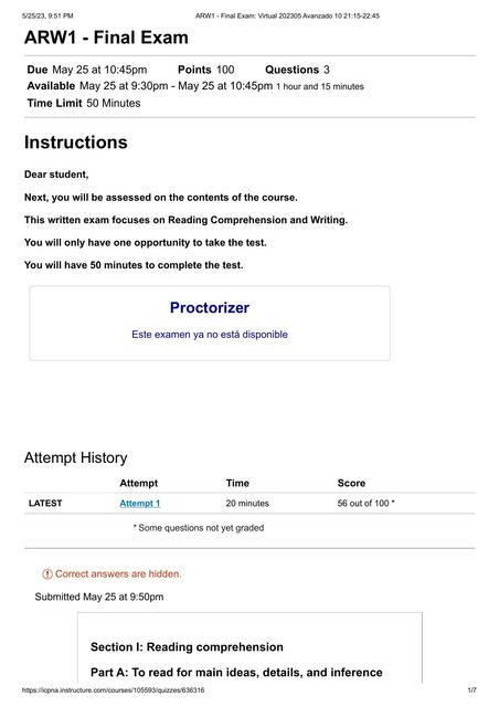 ARW1 Final Exam Virtual Avanzado 10 21 15 22 45 | Paola | uDocz