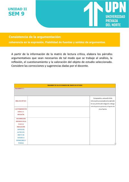 MATRIZ DE ESCRITURA SEMANA 9 | Genesis cabrejos | uDocz