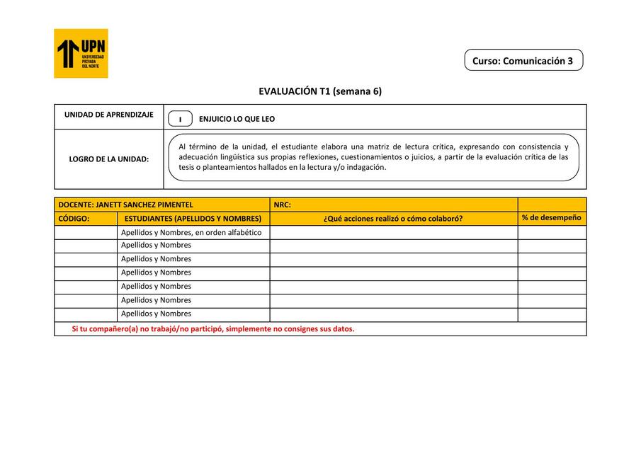 Flashcards de Evaluación T1 Comu3 1 | Por Estrella | uDocz