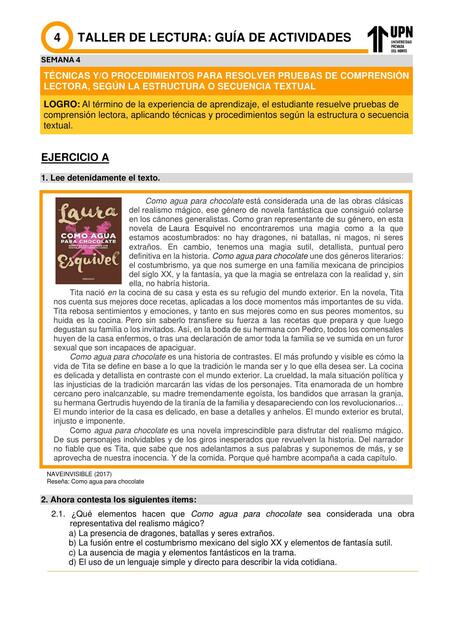 SEM 4 Guía de actividades de lectura | Estrella | uDocz