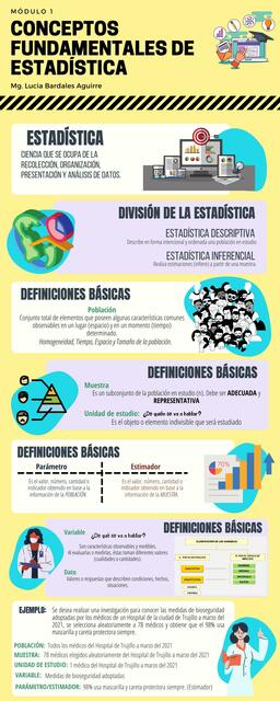 Infografía conceptos fundamentales de estadística | Geraldine | uDocz