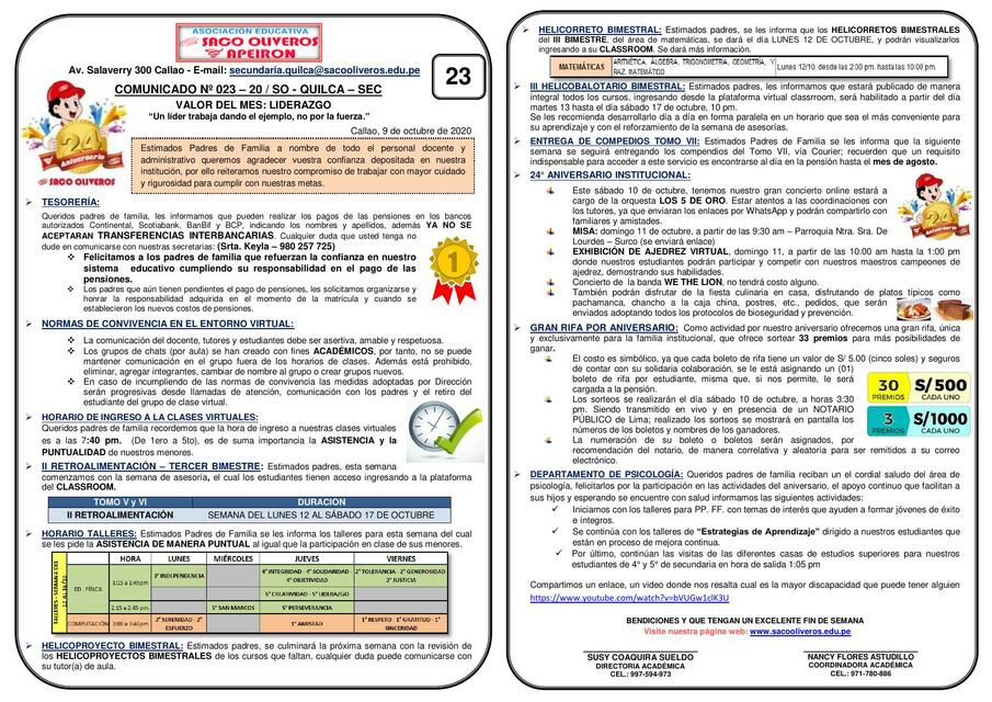 COMUNICADO 023 | SOFIA | uDocz