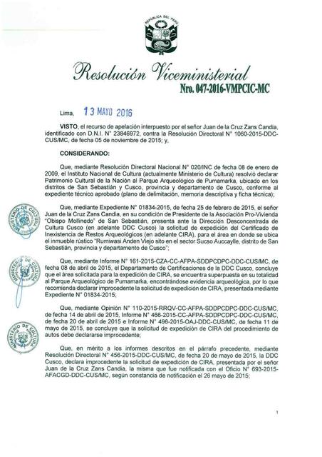Res 047 Ministerio de Cultura Silencio Administrat | SOFIA | uDocz