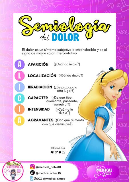 SEMIOLOGIA DEL DOLOR | MEDICAL NOTES | uDocz