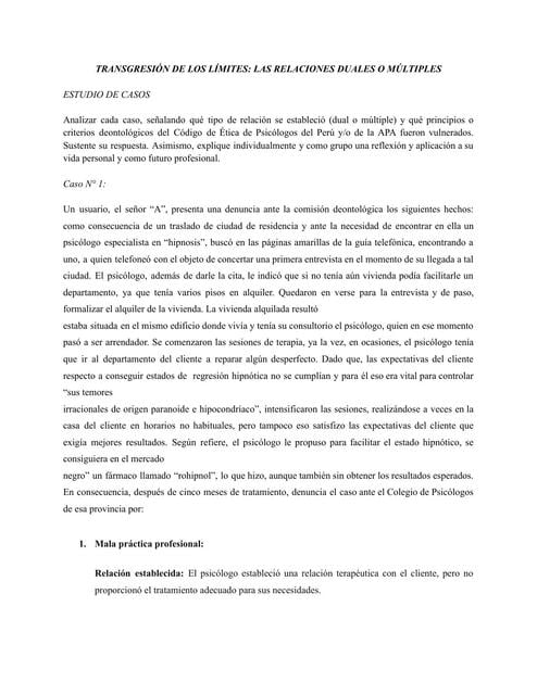transgresión de los límites las relaciones duales | Yirene Torres | uDocz
