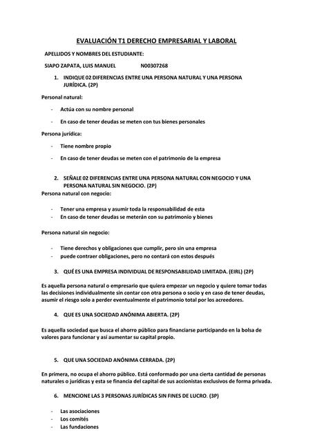 EVALUACIÓN T1 1 | vgvjjghi | uDocz