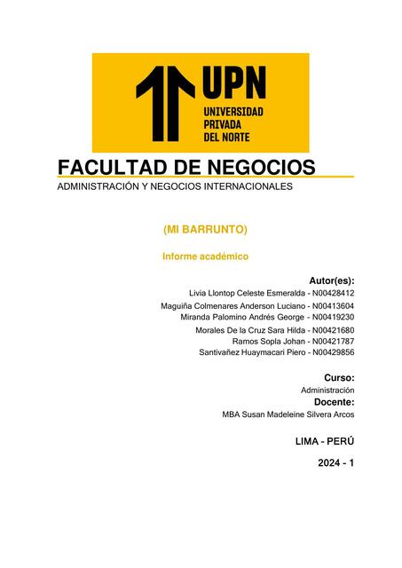 Informe "Mi Barrunto" | Esmeralda | uDocz