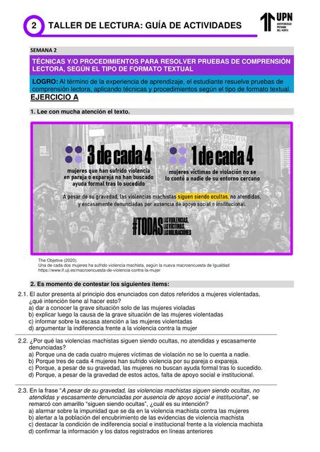 SEM 2 Guía de actividades de lecturaaa | uDocz